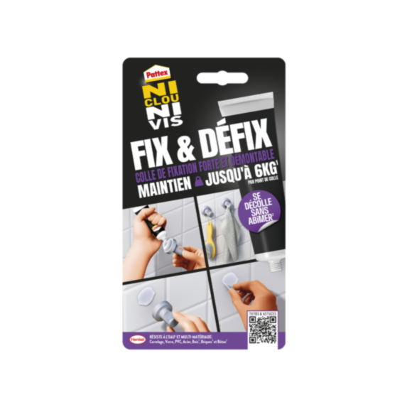 Colle Fixation Ni Clou Ni Vis Fix & Défix 44gr - PATTEX - le Club
